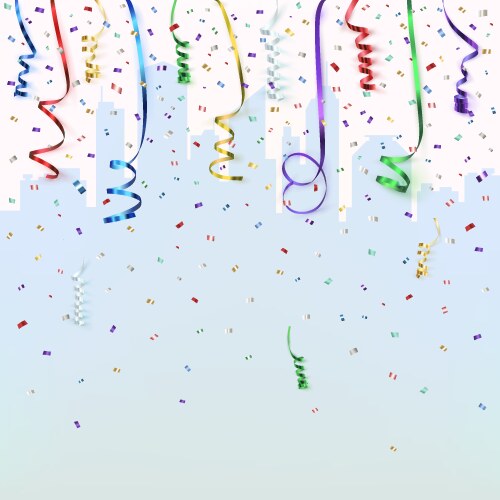 Celebration background template with confetti Vector Image