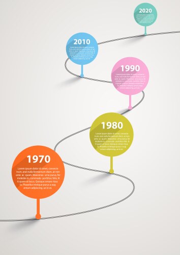 Infographic timeline template with pointers Vector Image