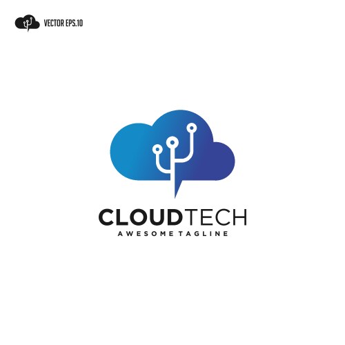 Cloud computing logo info emblems Royalty Free Vector Image