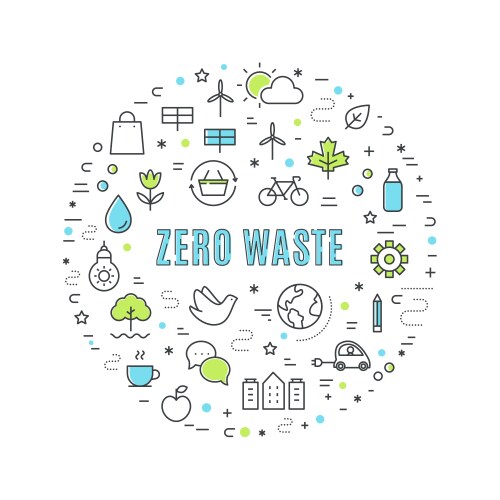 Icon set ecology nature and zero waste Royalty Free Vector