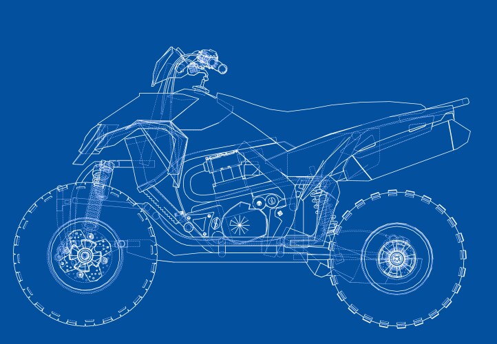 Atv quadbike concept outline Royalty Free Vector Image