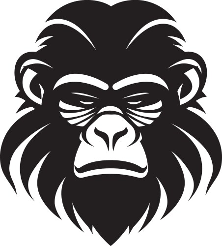 Royal baboon logo noble primate icon Royalty Free Vector