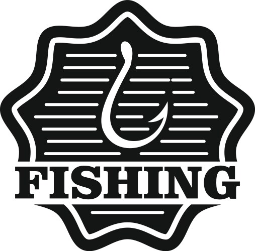 New fishing hook logo simple style Royalty Free Vector Image