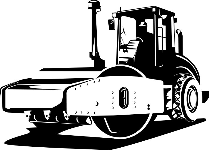Yellow road roller Royalty Free Vector Image - VectorStock