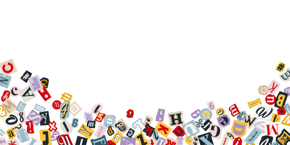 Falling letters english language vivid flying Vector Image