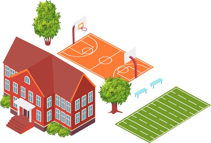 University study isometric set Royalty Free Vector Image