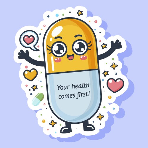 Animated capsule character with thumbs up Vector Image