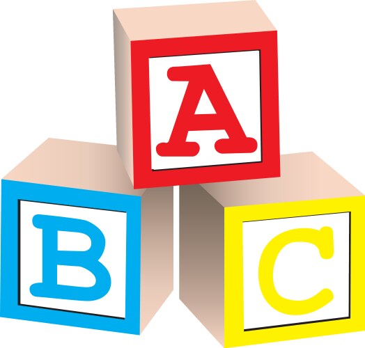Alphabet blocks for children vertical pyramid Vector Image