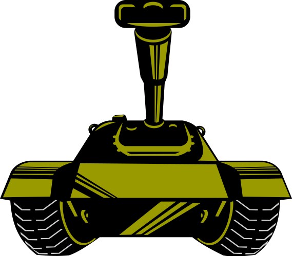 Front view a fun army tank Royalty Free Vector Image