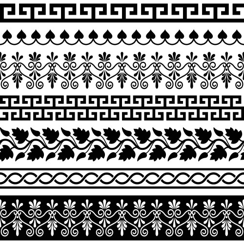 Ancient greek pattern - seamless set Royalty Free Vector