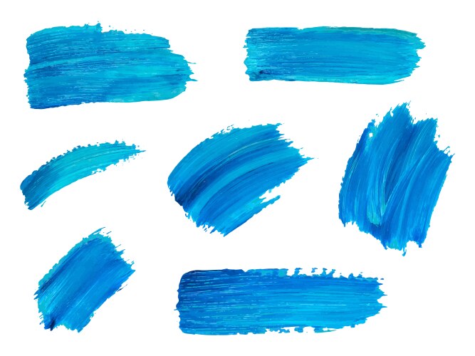 Deep blue watercolor shapes splotches stains Vector Image
