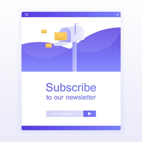 Email subscribe form Royalty Free Vector Image