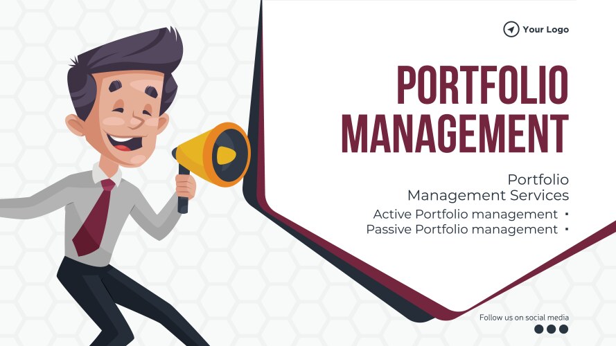 Portfolio management services banner design Vector Image