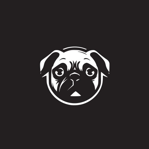 Pug - minimalist and flat logo Royalty Free Vector Image