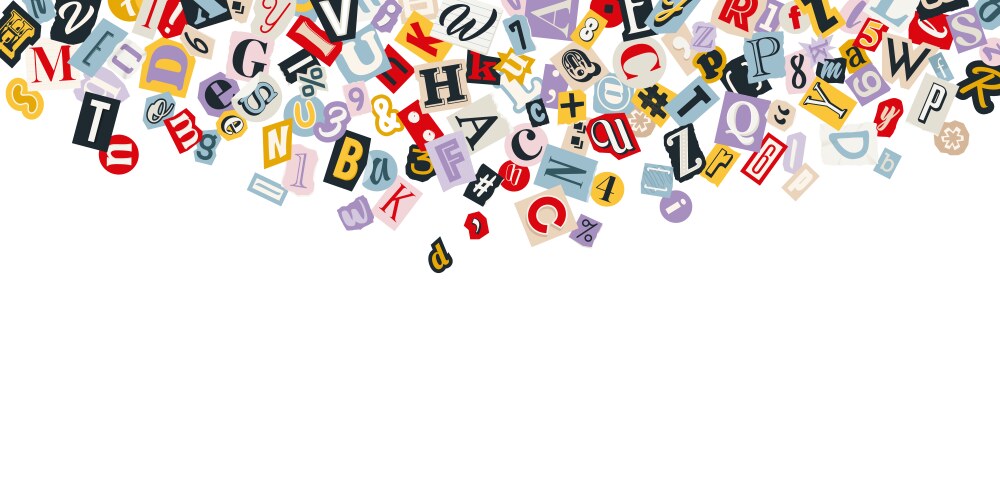 Falling random letters alphabet beautiful Vector Image