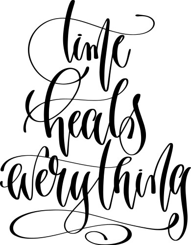 Tea time - black and white hand lettering Vector Image