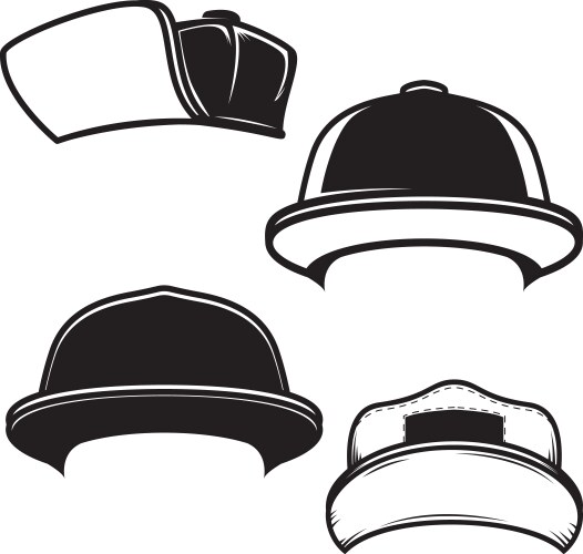 Set baseball caps design element for logo Vector Image