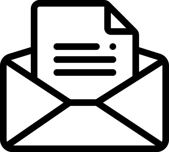 Email icon thin linear style design isolated Vector Image