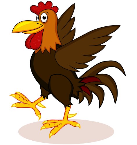 Cartoon rooster thumb up Royalty Free Vector Image