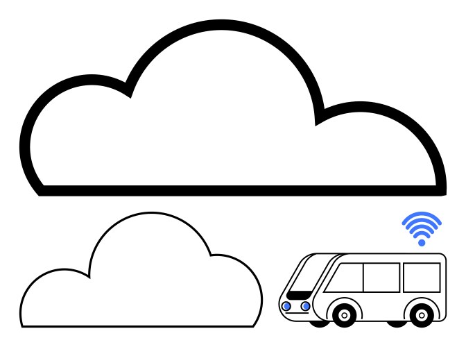 Autonomous vehicle technology with cloud Vector Image