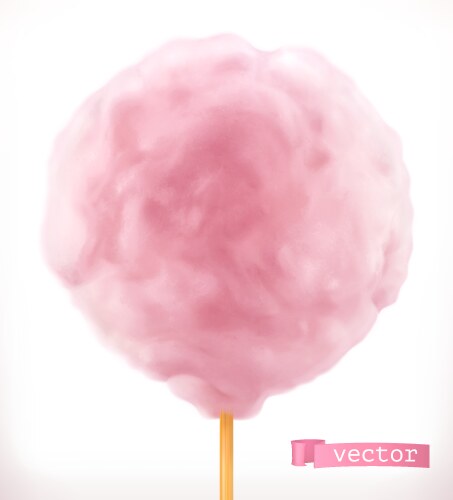 Cotton candy sugar clouds 3d icon set Royalty Free Vector