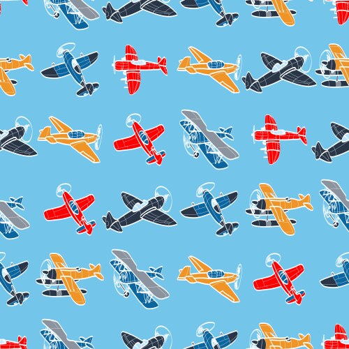 Seamless pattern with aircraft kids Royalty Free Vector