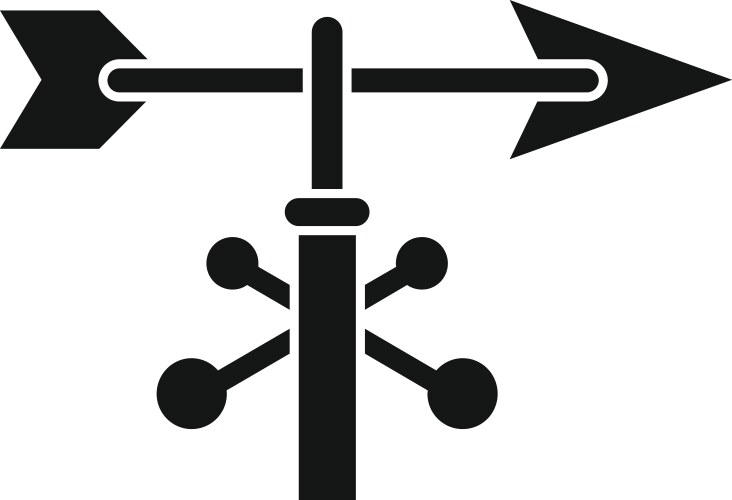 Weather vane showing wind direction with arrows Vector Image