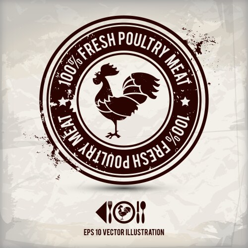 Poultry farm logo design template chicken Vector Image