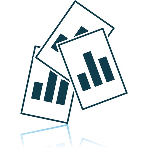 Analytics sheets icon Royalty Free Vector Image