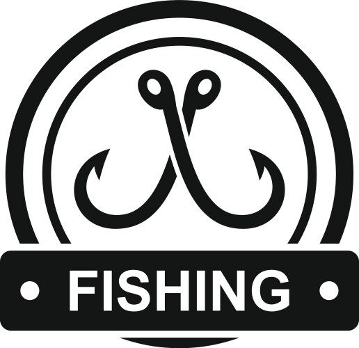 New fishing hook logo simple style Royalty Free Vector Image