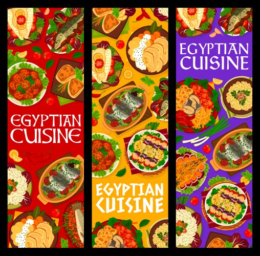 Egyptian food restaurant menu template Royalty Free Vector