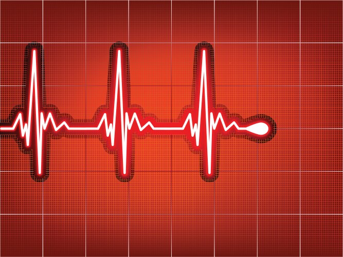 Heart and heartbeat Royalty Free Vector Image - VectorStock