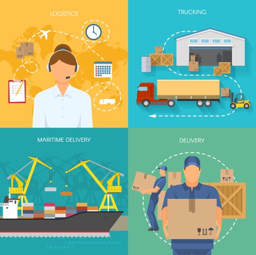 Logistics center Royalty Free Vector Image - VectorStock