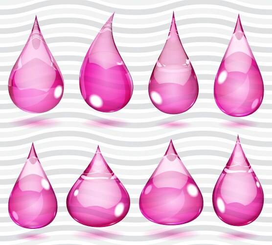 Pink background of water drops Royalty Free Vector Image