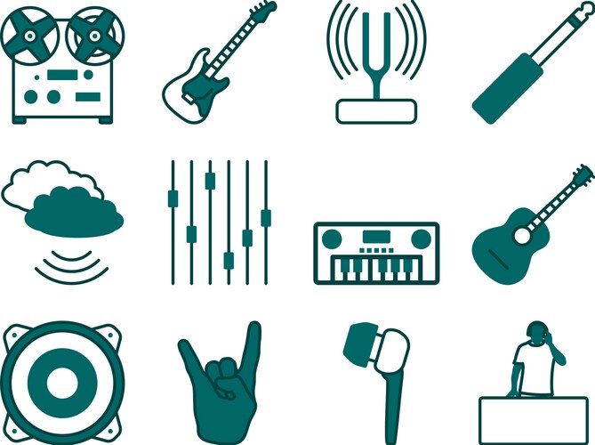 Music icon set Royalty Free Vector Image - VectorStock