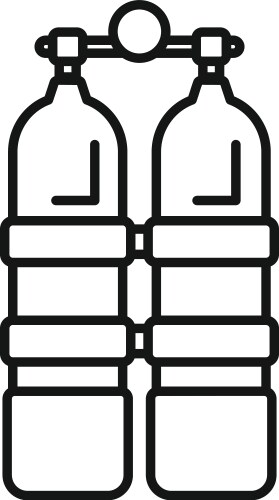 Black oxygen cylinder icon representing diving Vector Image