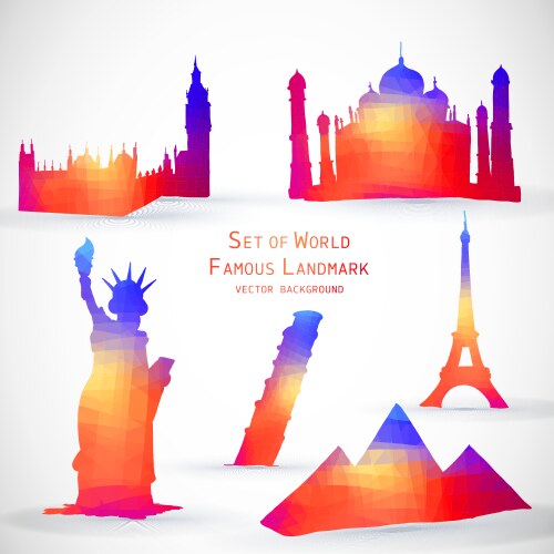 Tourists visiting famous landmarks Royalty Free Vector Image