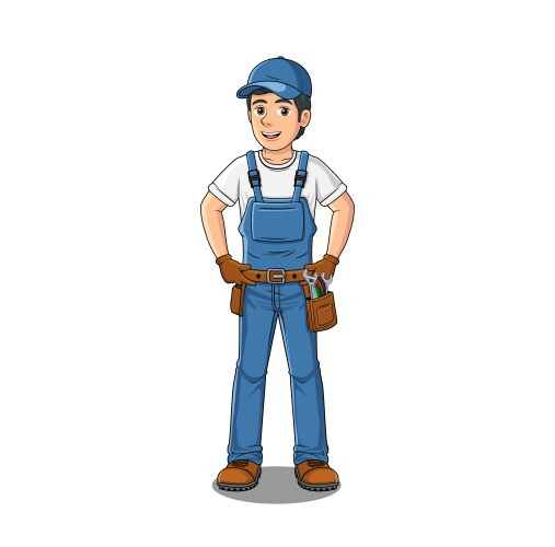 Hvac service cartoon character Royalty Free Vector Image