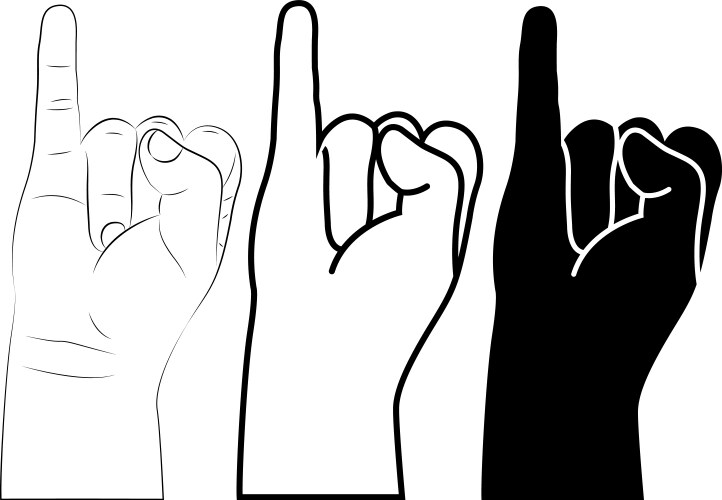 Number one hand finger pointing up Royalty Free Vector Image