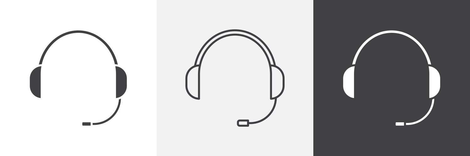 Headset icons collection graphic designs for ui Vector Image