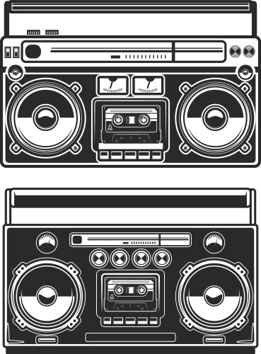Funky colorful boom box Royalty Free Vector Image
