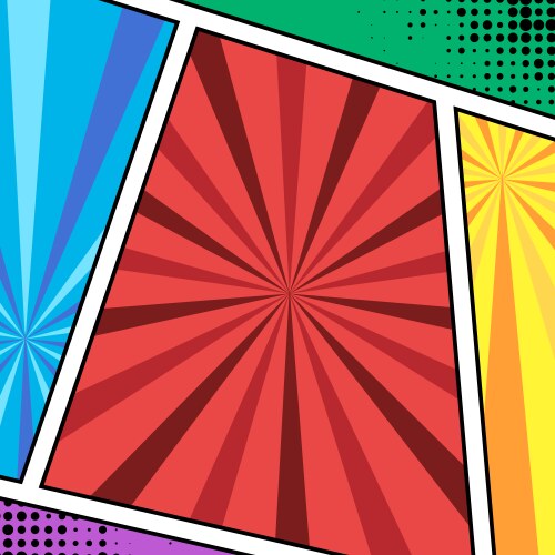 Square copy space comic book background Royalty Free Vector