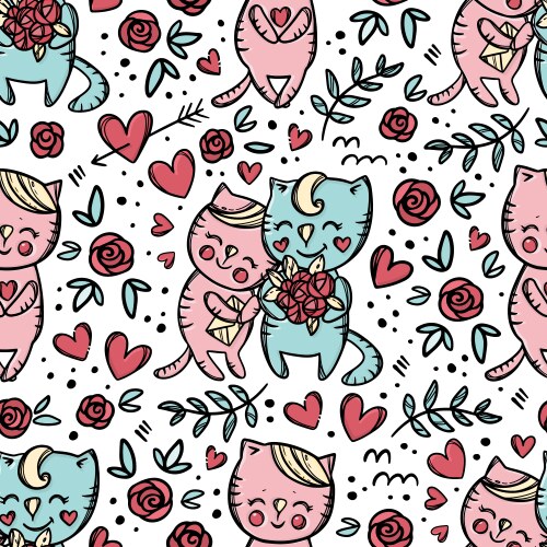 Cat Seamless Vector Images (over 35,000)