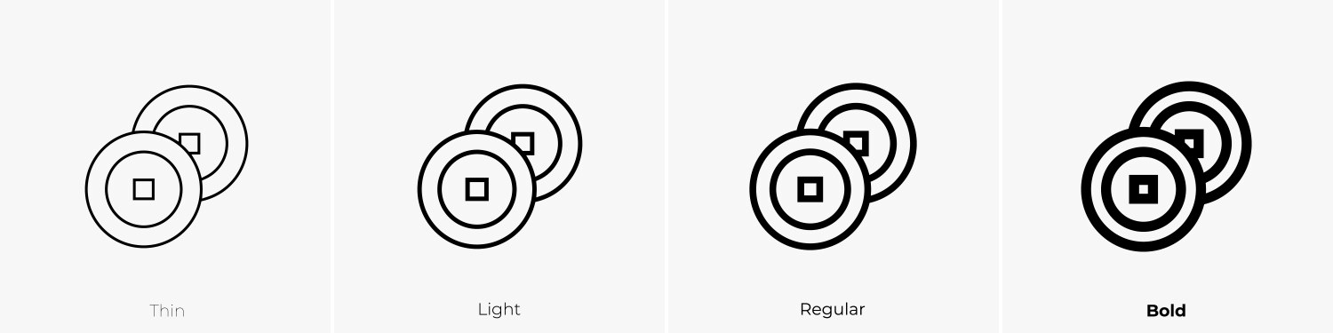 Chinese icon thin light regular and bold style Vector Image