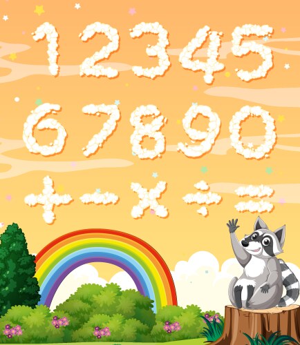 Math count number to ten Royalty Free Vector Image