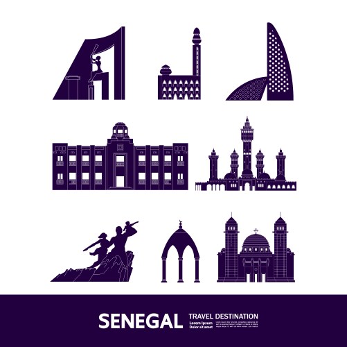 Senegal african renaissance monument travel Vector Image