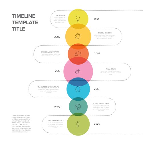Simple vertical timeline template Royalty Free Vector Image