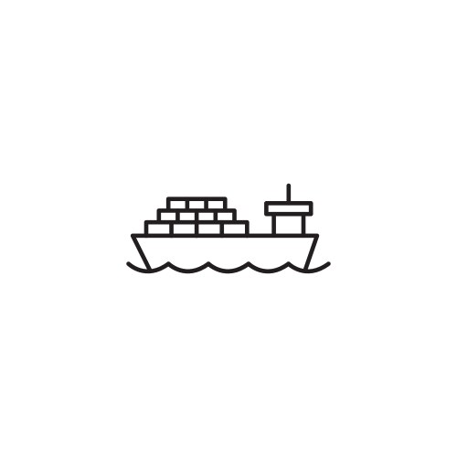 Ship icon set marine container cargo vessel Vector Image