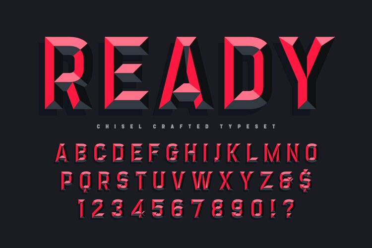 Colorful 3d display font design alphabet letters Vector Image