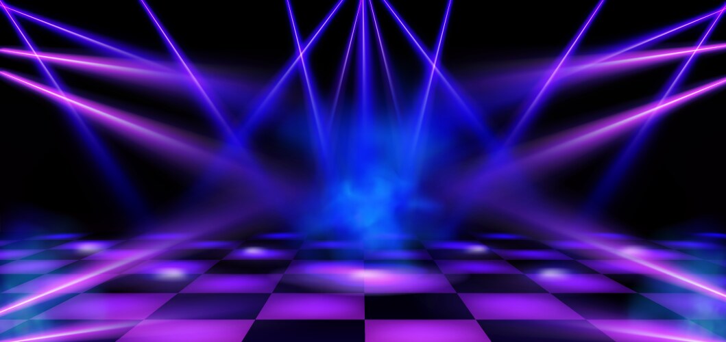 Abstract hexagonal background retro disco stage Vector Image